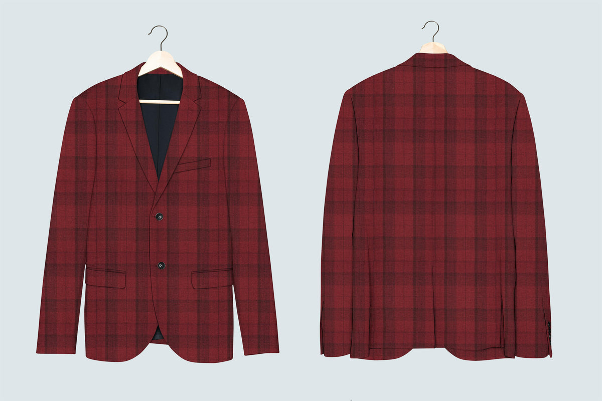 Blood Red with Shadow Black Checkered Suit - III – Your John Creations